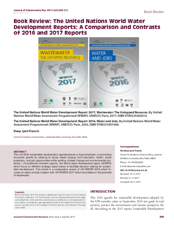 (PDF) Book Review: The United Nations World Water Development Reports ...