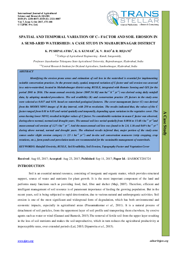 (PDF) Effects of Soil Erosion on Water Quality and Aquatic Ecosystem in ...