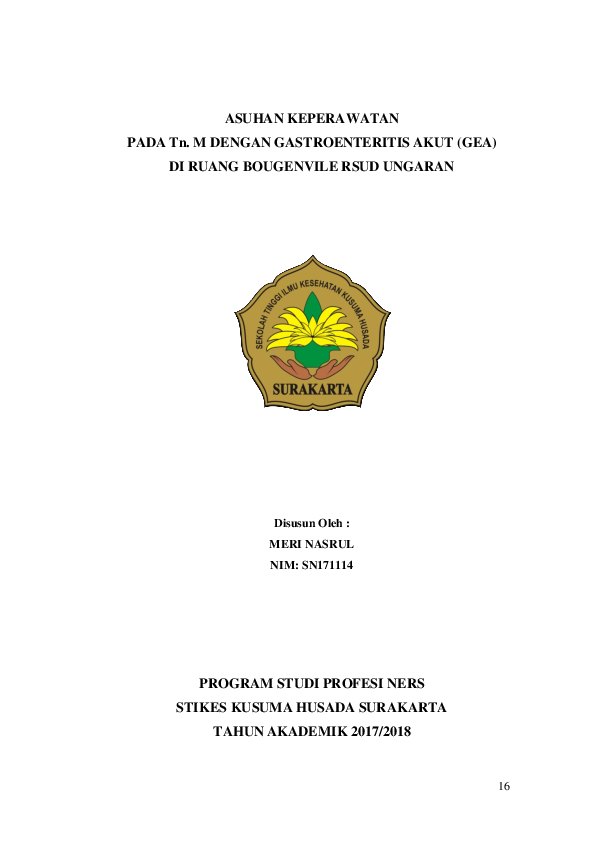 (DOC) ASKEP GASTROENTERITIS AKUT (GEA)