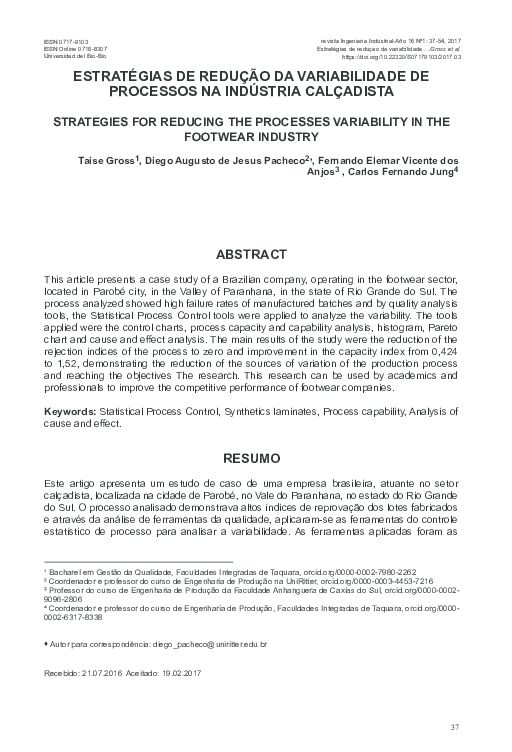 (PDF) ESTRATÉGIAS DE REDUÇÃO DA VARIABILIDADE DE PROCESSOS NA INDÚSTRIA ...
