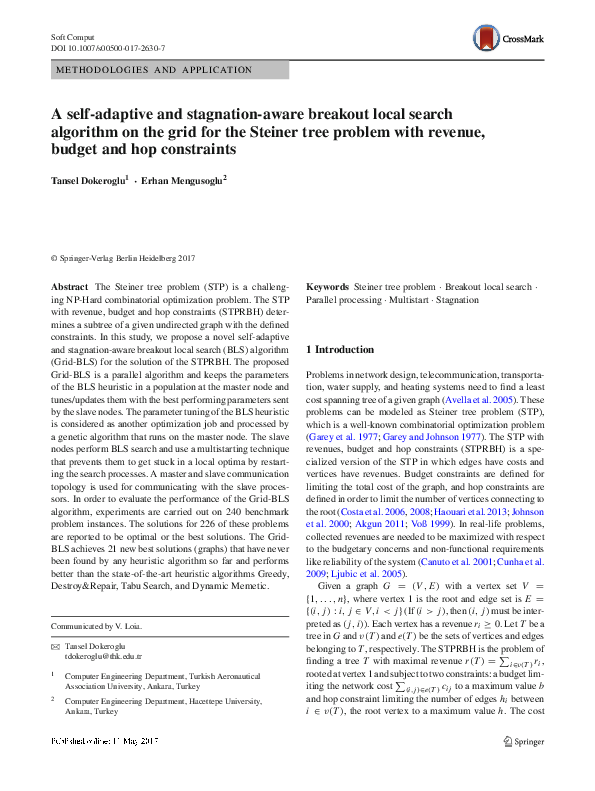 (PDF) A self-adaptive and stagnation-aware breakout local search algorithm on the grid for the ...