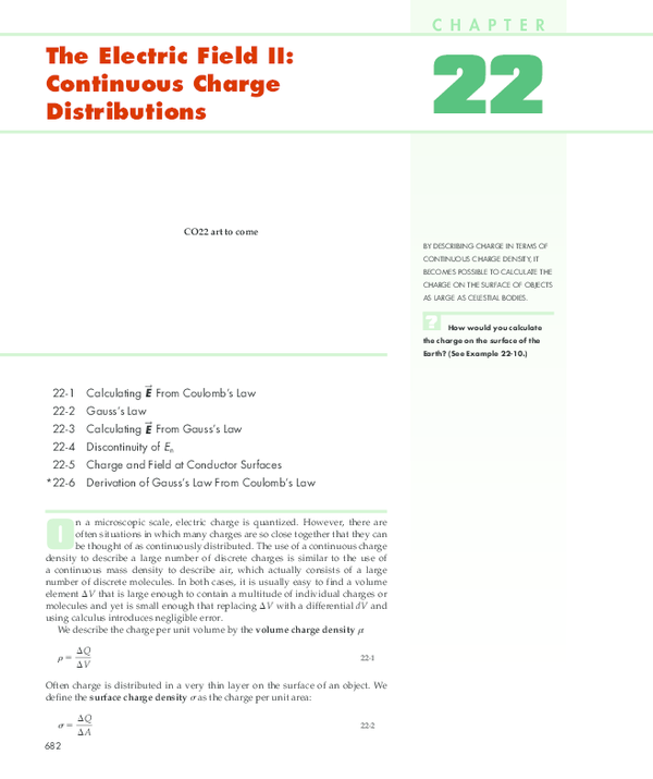 (PDF) The Electric Field II: Continuous Charge Distributions