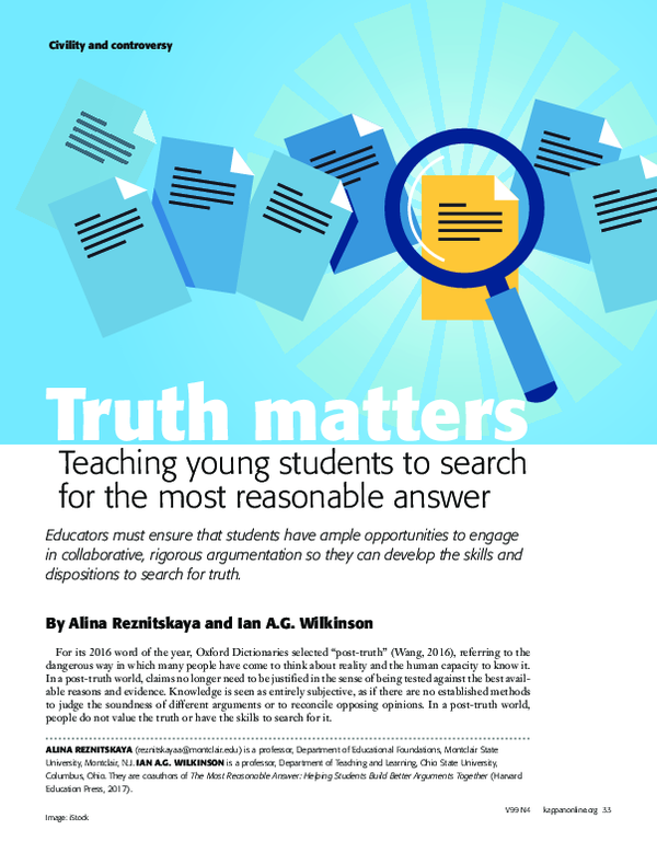 (PDF) Truth matters: Teaching young students to search for the most ...