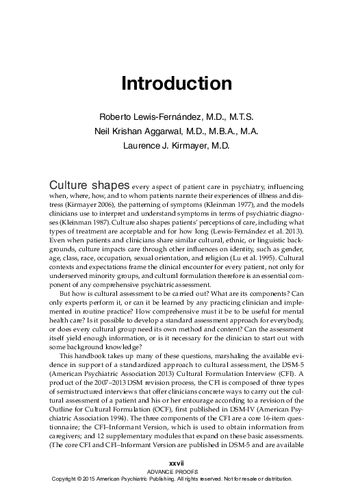 (PDF) DSM-5 Handbook on the Cultural Formulation Interview