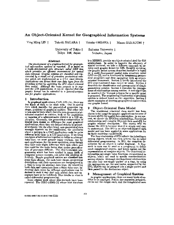 (PDF) An object-oriented kernel for geographical information systems