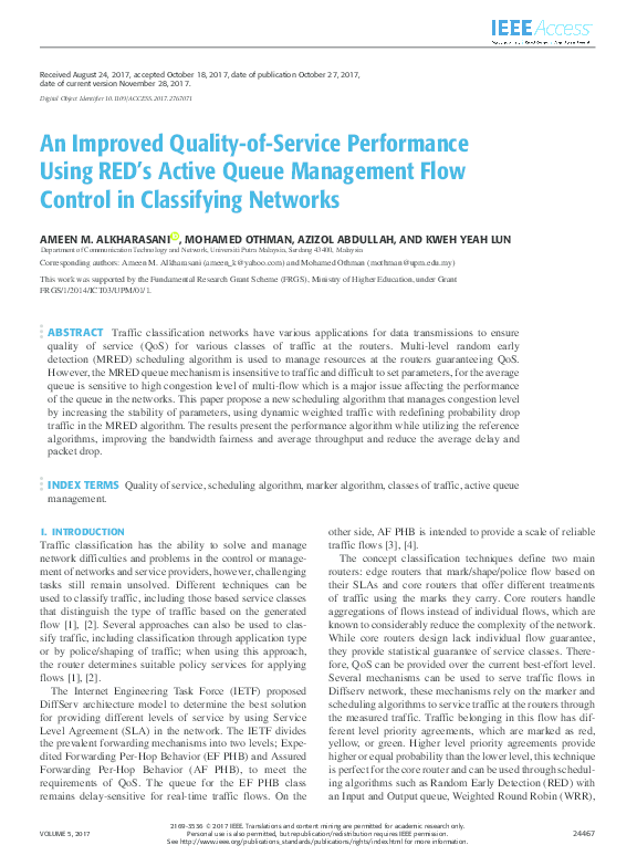 (PDF) An Improved Quality-of-Service Performance Using RED's Active Queue Management Flow ...