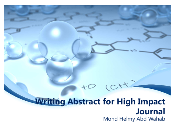(PPT) Writing abstract for high impact journal