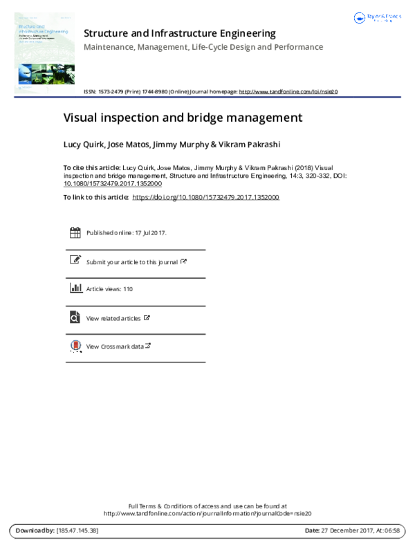 (PDF) Structure and Infrastructure Engineering Maintenance, Management ...
