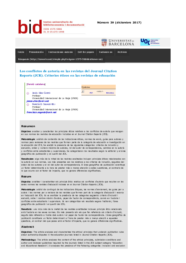 PDF Los Conflictos De Autor a En Las Revistas Del Journal Citation pdf-los-conflictos-de-autor-a-en-las-revistas-del-journal-citation