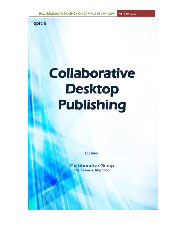 (DOC) Collaborative Desktop Publishing