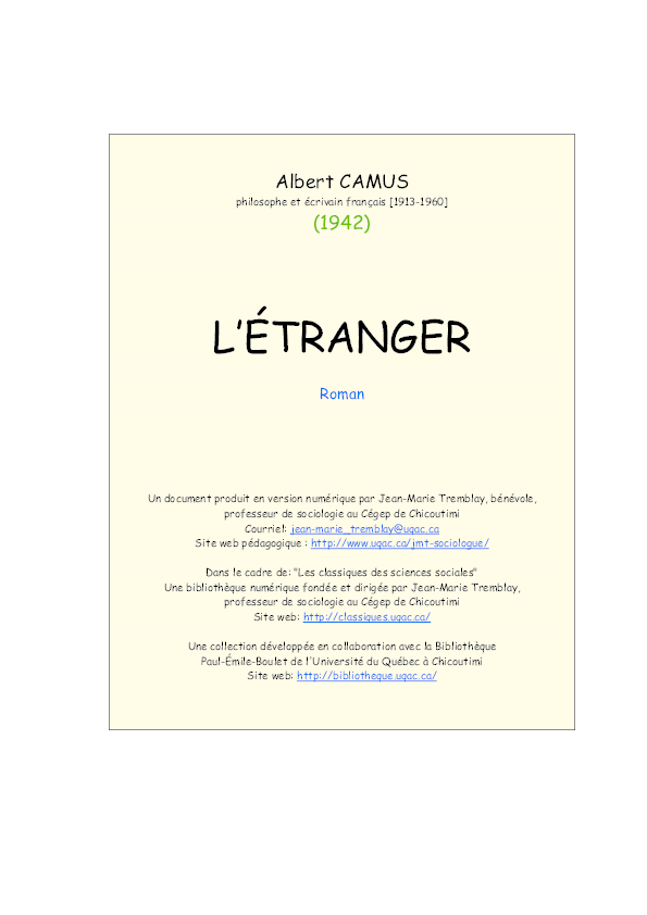 (PDF) CAMUS-Letranger
