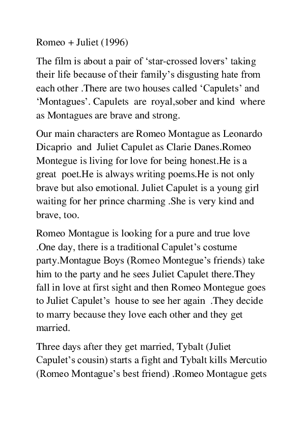 (DOC) Romeo and juliet review