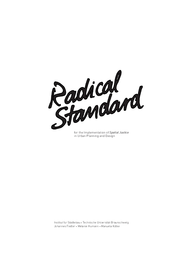 (PDF) Radical Standard - for the Implementation of Spatial Justice in ...