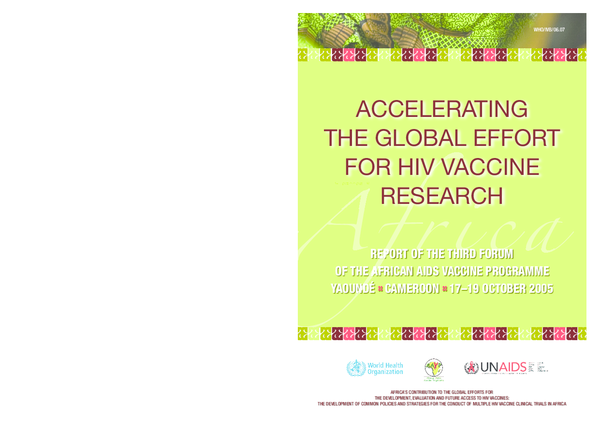 (PDF) REPORT OF THE THIRD FORUM OF THE AFRICAN AIDS VACCINE PROGRAMME ...
