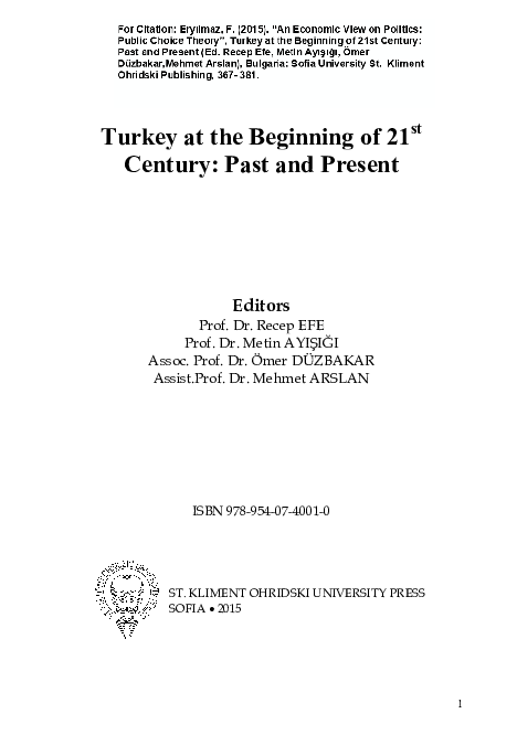 (PDF) An Economic View on Politics: Public Choice Theory