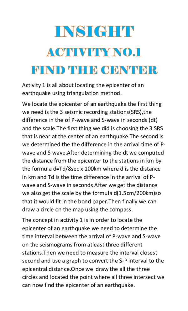 (DOC) INSIGHT ACTIVITY NO.1 FIND THE CENTER