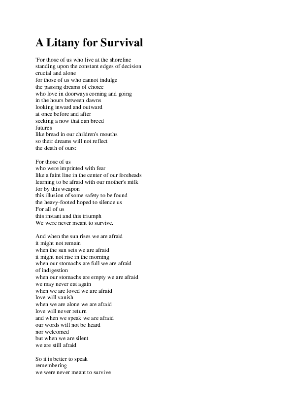 (DOC) A Litany for Survival | KHADIJA NAJJARI - Academia.edu