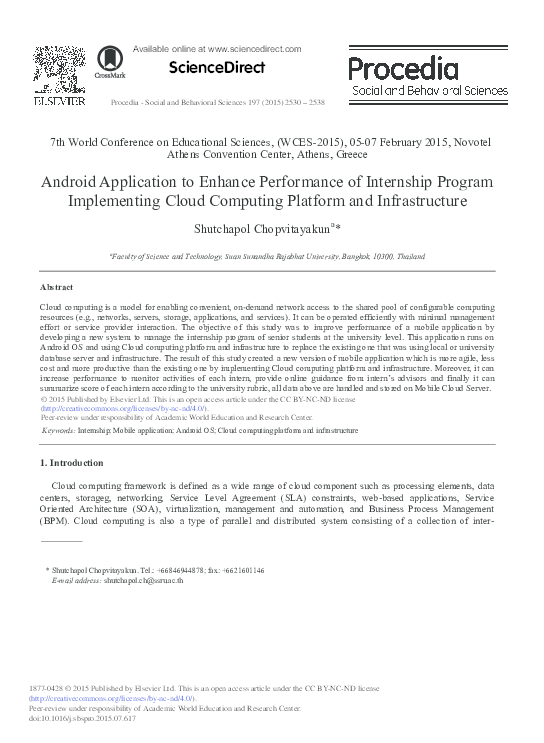 (PDF) Jurnal Ke-3 Android Application to Enhance Performance of Internship Program Implementing ...