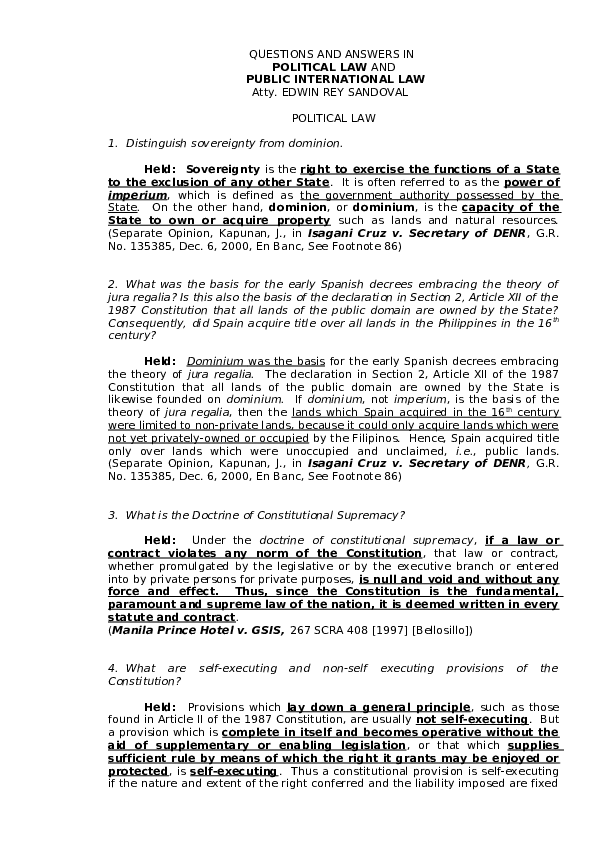 (PDF) QUESTIONS AND ANSWERS IN POLITICAL LAW AND PUBLIC INTERNATIONAL ...