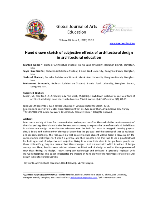 (PDF) Hand drawn sketch of subjective effects of architectural design ...