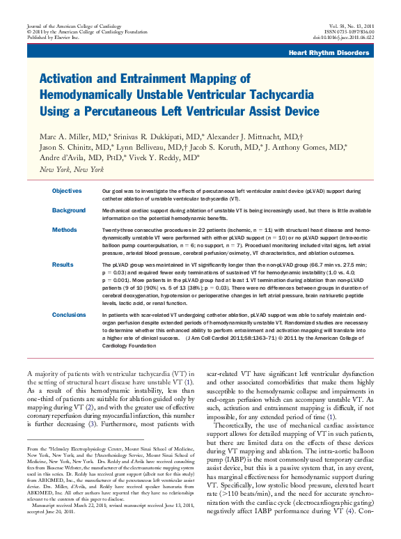(PDF) Activation and Entrainment Mapping of Hemodynamically Unstable ...