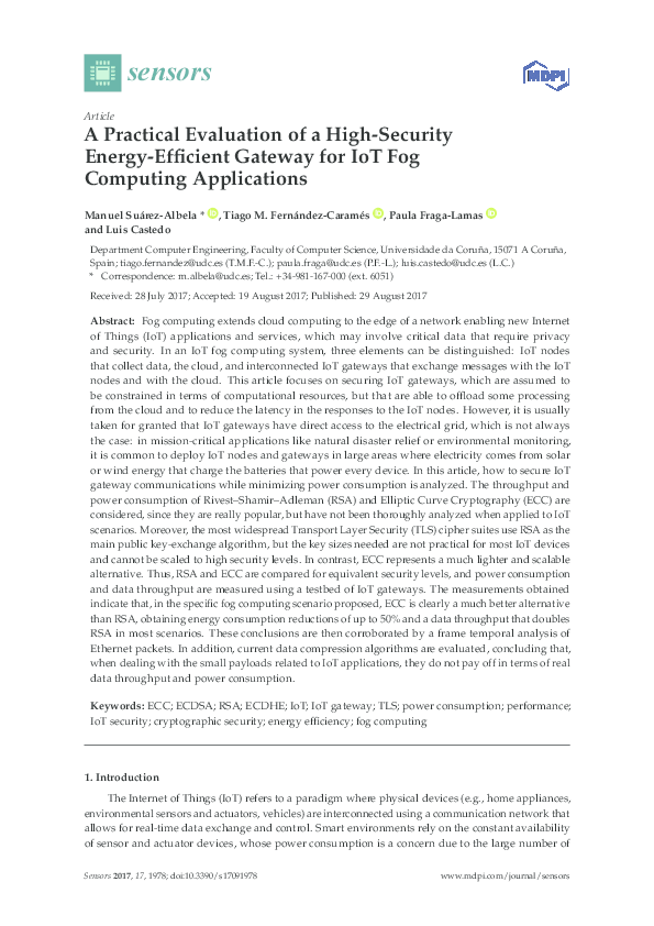 (PDF) A Practical Evaluation of a High-Security Energy-Efficient Gateway for IoT Fog Computing ...