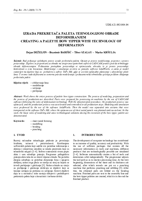 (PDF) Creating A Palette Bow Tipper With Technology Of Deformation