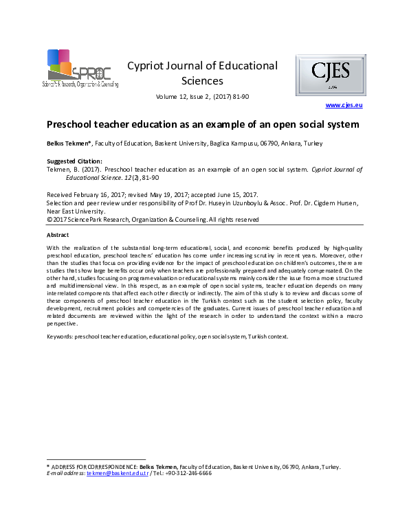 PDF Preschool Teacher Education As An Example Of An Open Social pdf-preschool-teacher-education-as-an-example-of-an-open-social