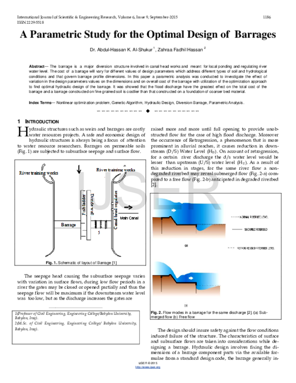 (PDF) A Parametric Study for the Optimal Design of Barrages