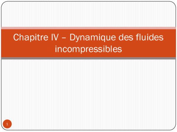 (PDF) Chapitre IV – Dynamique des fluides (1)