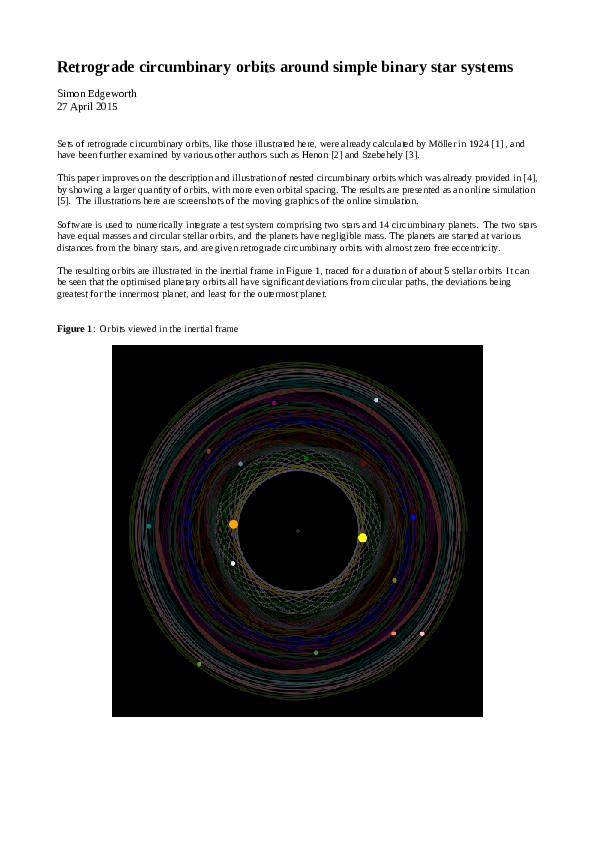Pdf Retrograde Circumbinary Planet Orbits Around Simple Binary Star