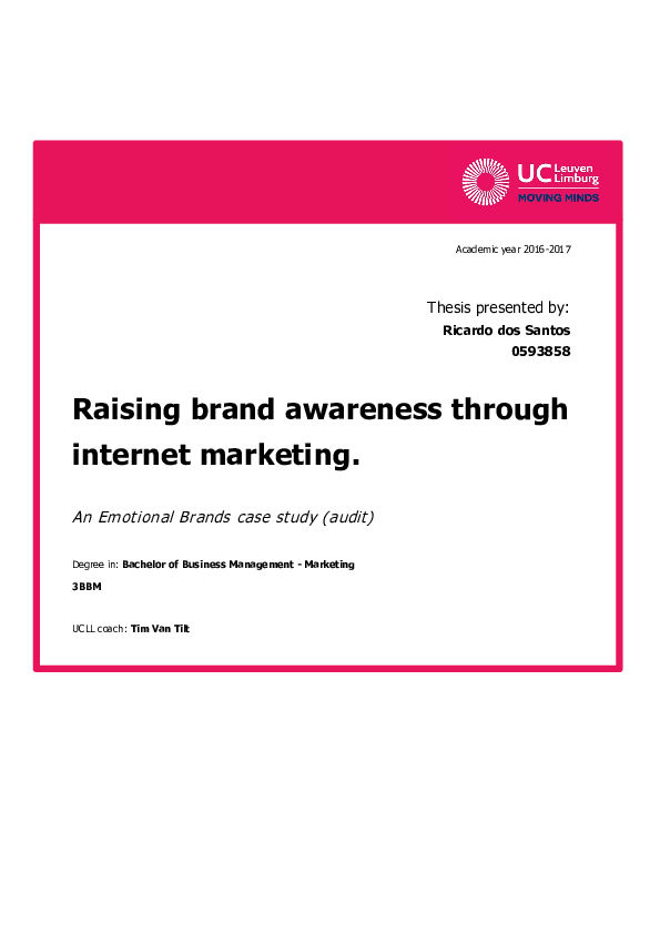 (PDF) Raising brand awareness through internet marketing