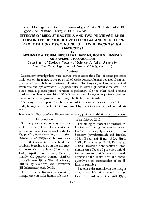 (PDF) EFFECTS OF MIDGUT BACTERIA AND TWO PROTEASE INHIBITORS ON THE REPRODUCTIVE POTENTIAL AND ...