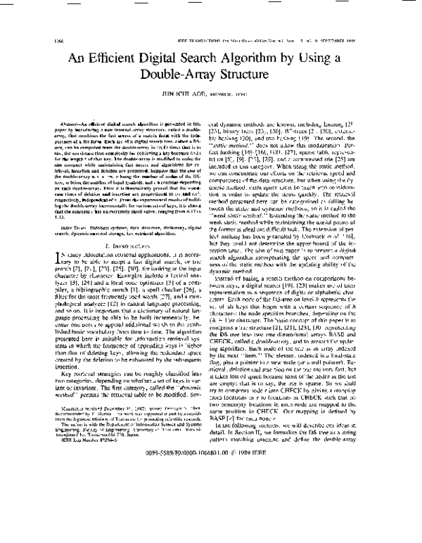 (PDF) An Efficient Digital Search Algorithm by Using a Double Array ...