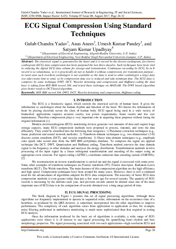 (PDF) ECG Signal Compression Using Standard Techniques (PDF) ECG Signal Compression Using Standard Techniques