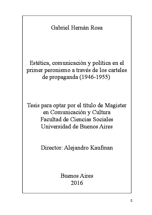 (DOC) Propaganda gráfica peronista: Estética, comunicación y política ...