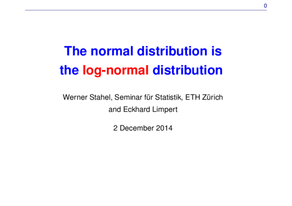 (PDF) The normal distribution is the log-normal distribution
