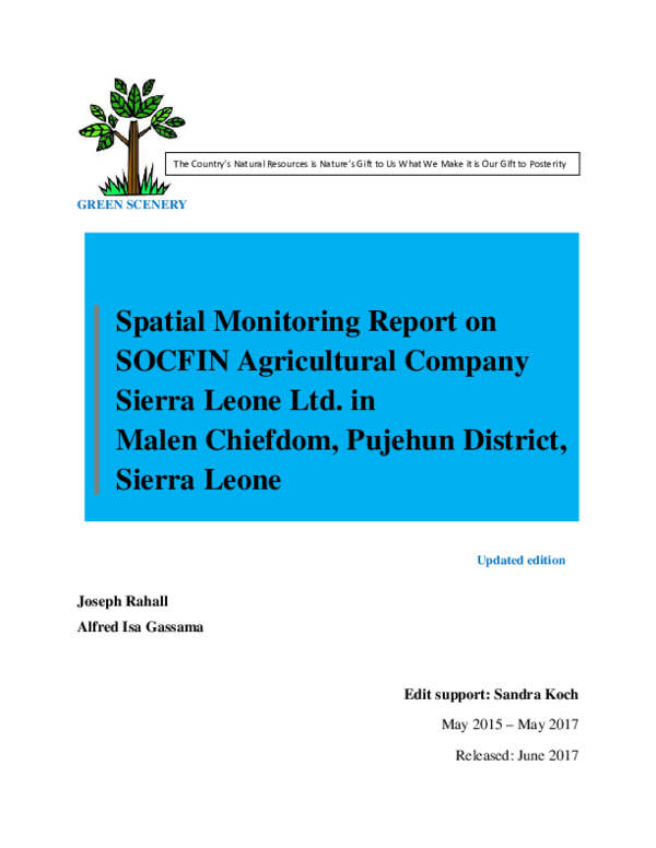 (PDF) Spatial Monitoring Report on SOCFIN Agricultural Company