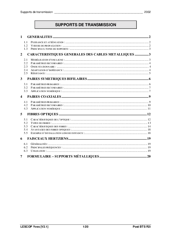 (PDF) Support transmission