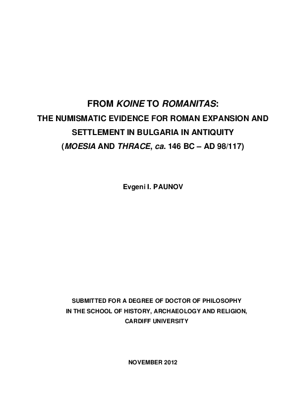 (PDF) From Koine to Romanitas: The numismatic evidence for Roman ...