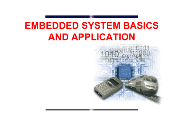 (PDF) EMBEDDED SYSTEM BASICS AND APPLICATION