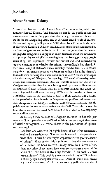 (PDF) About Samuel Delany