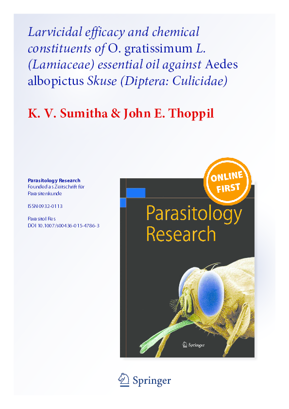 (PDF) Larvicidal efficacy and chemical constituents of O. gratissimum L ...