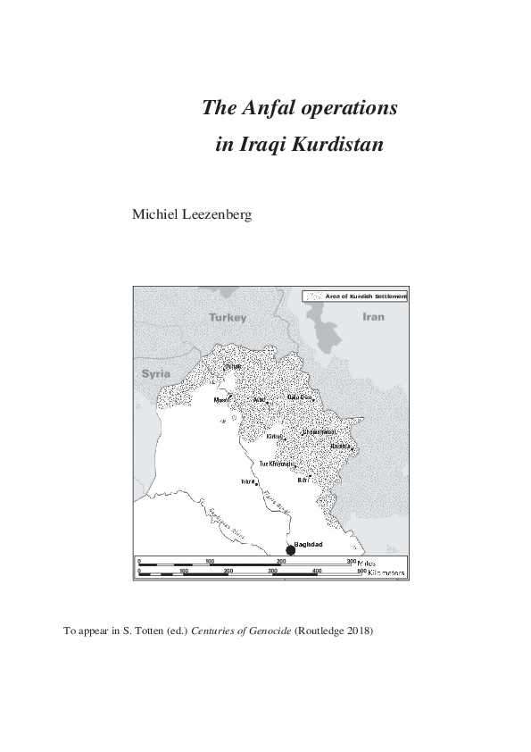 (PDF) The Anfal operations in Iraqi Kurdistan