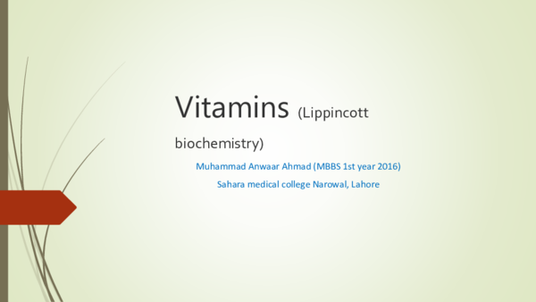 (PDF) Vitamins (Lippincott biochemistry