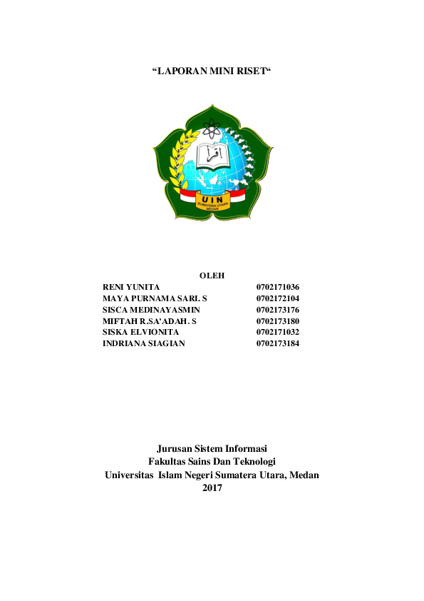 (PDF) " LAPORAN MINI RISET