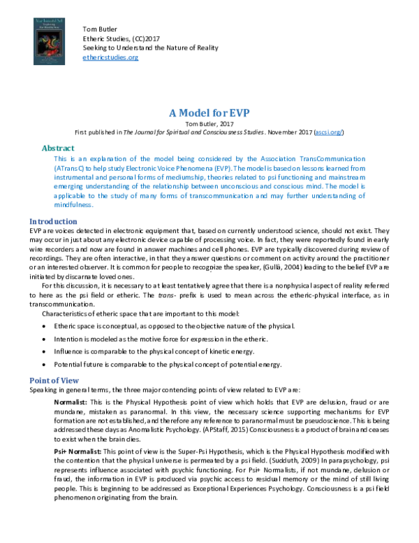(PDF) A Model for EVP