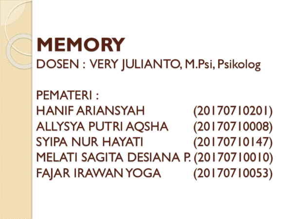 Ppt Presentasi Memory Pptx