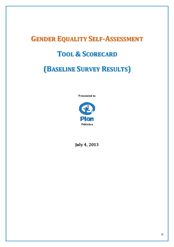 (PDF) Gender Equality Self-Assessment (GESA) Baseline Survey Results