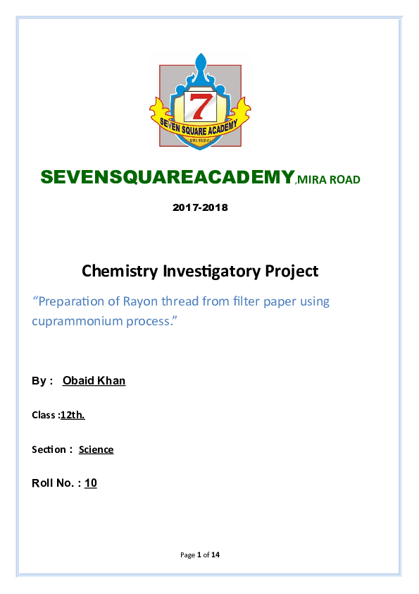 (DOC) SEVENSQUAREACADEMY,MIRA ROAD Chemistry Investigatory Project ...